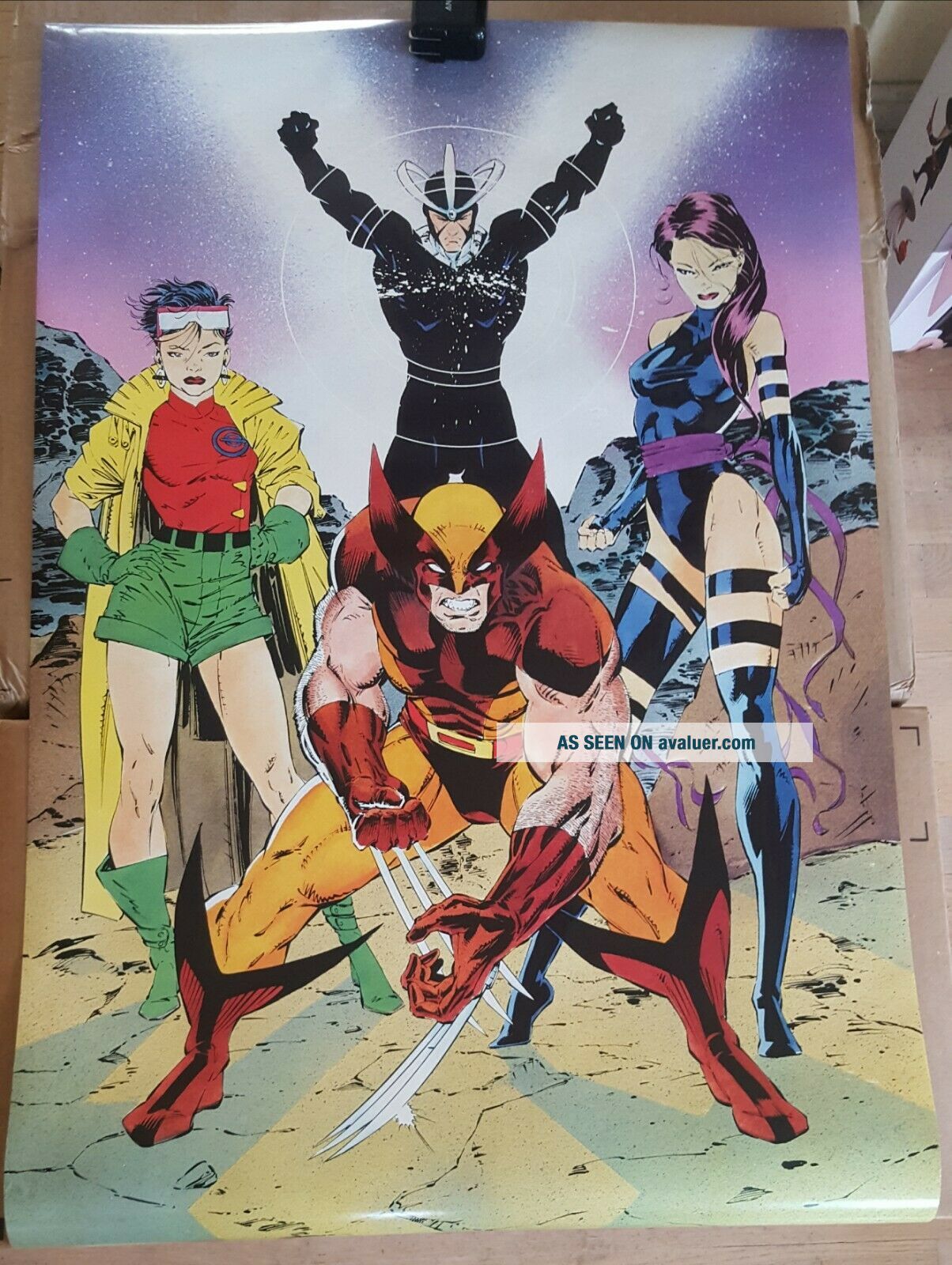 RARE 1990 XMEN TRIPTYCH POSTER SET BY JIM LEE HTF WOLVERINE MARVEL ...