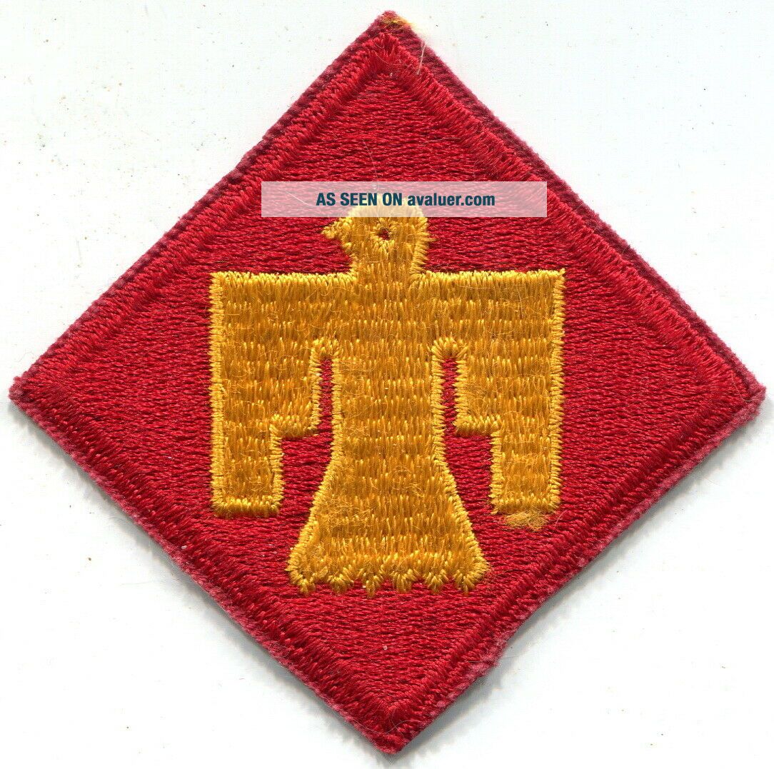 45TH INFANTRY DIVISION WW2 US Army Patch, Red Base Material | #1096201