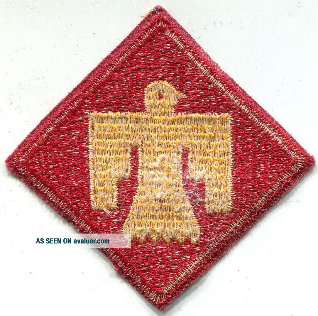45TH INFANTRY DIVISION WW2 US Army Patch, Red Base Material | #1096201