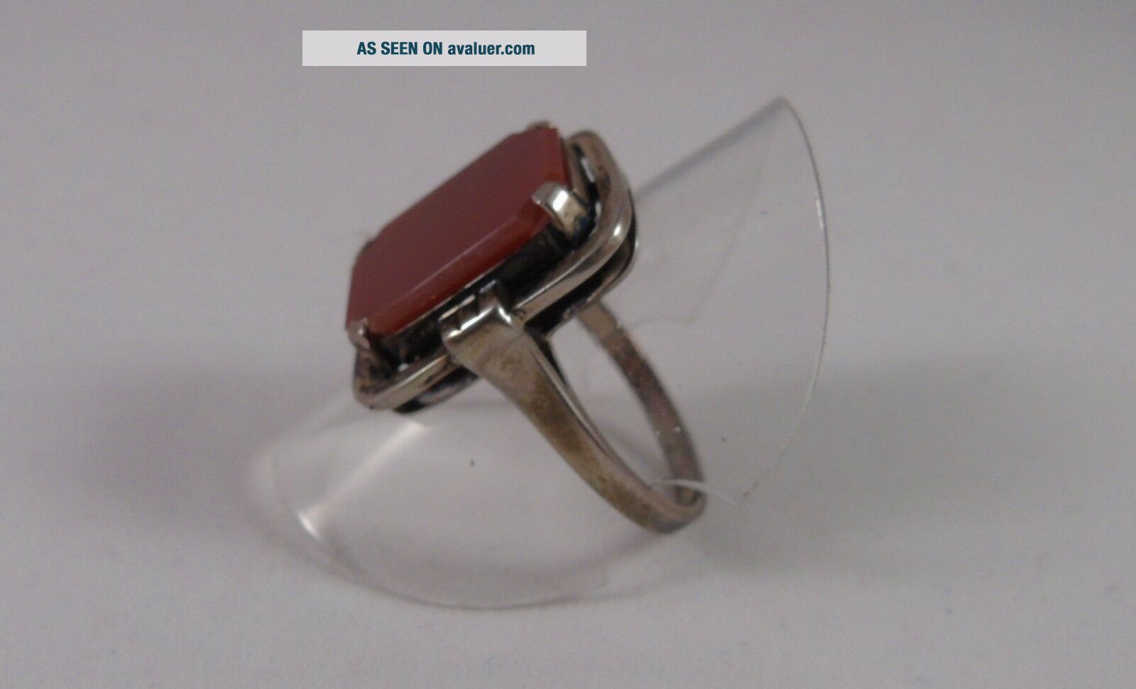 1930s Art Deco 835 Silver Carnelian Ring | #1119575