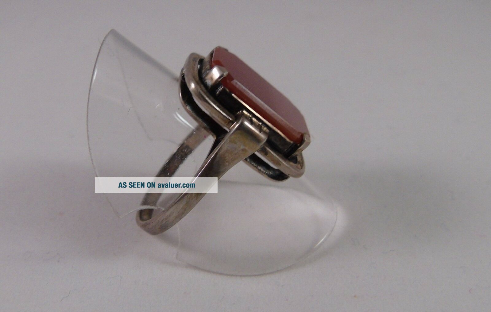 1930s Art Deco 835 Silver Carnelian Ring | #1119575