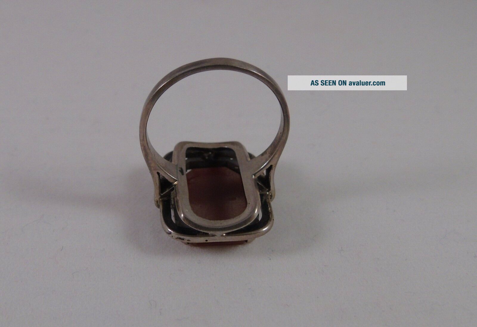 1930s Art Deco 835 Silver Carnelian Ring | #1119575
