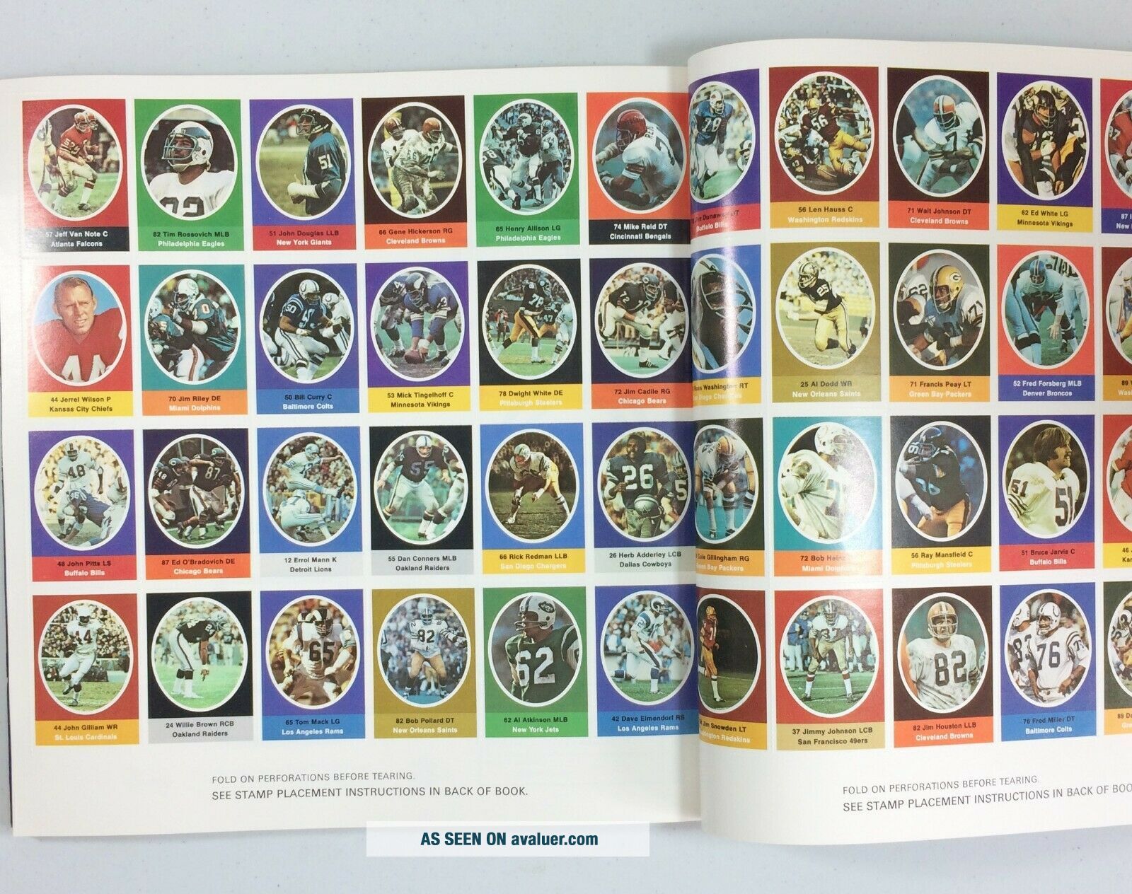 Vtg 1972 NFL Action Football Sunco Gas 144 Sticker Stamp Book Booklet ...