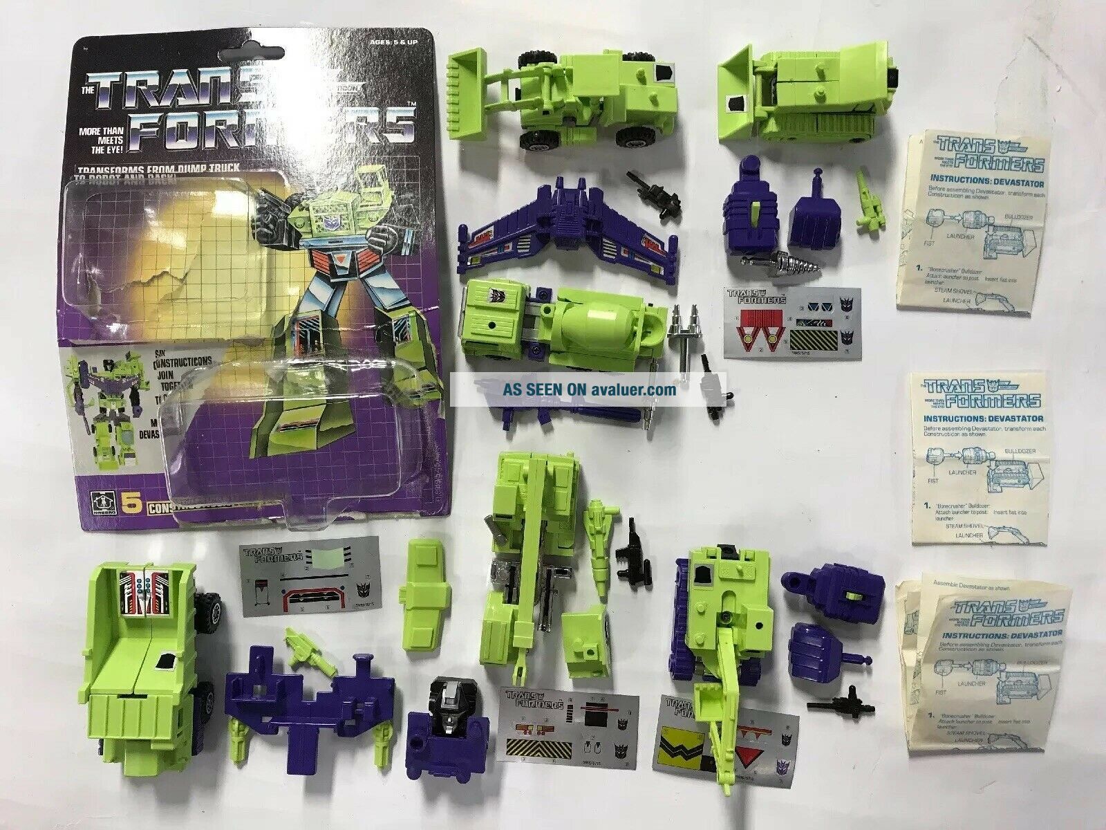 Vintage 1984 G1 Transformers Constructicon Devastator Decepticon Mostly ...