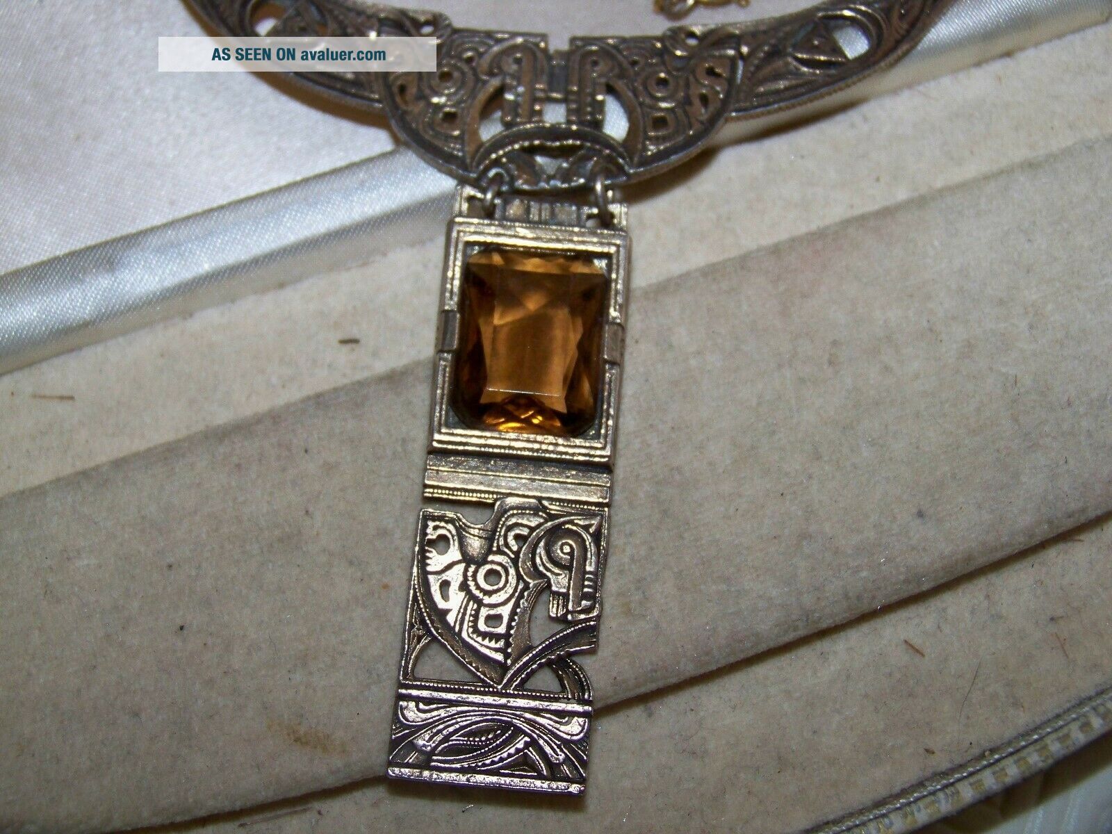 VINTAGE SIGNED MIRACLE JEWELLERY SCOTTISH CELTIC BOOK OF KELLS AMBER ...