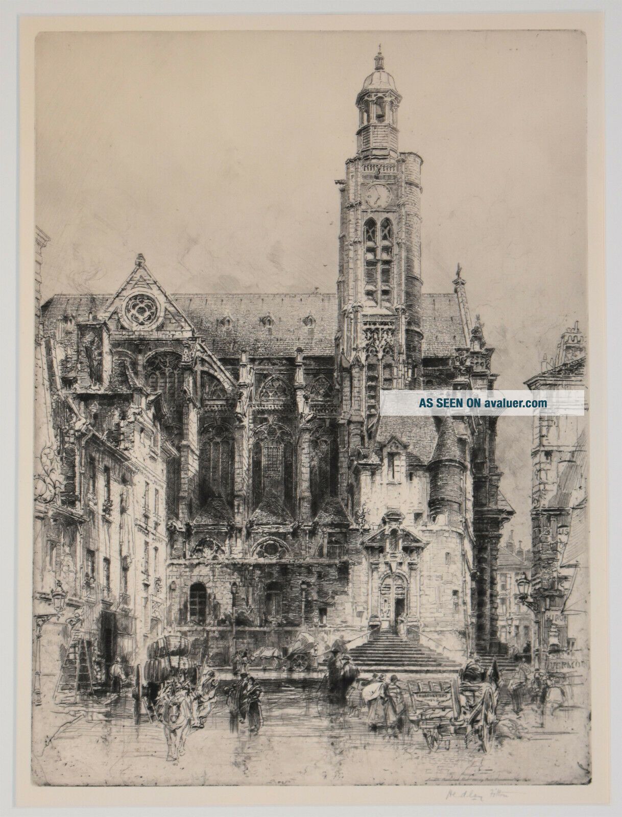 Listed English Artist E. Hedley Fitton, Rare Etching Signed | #1228000