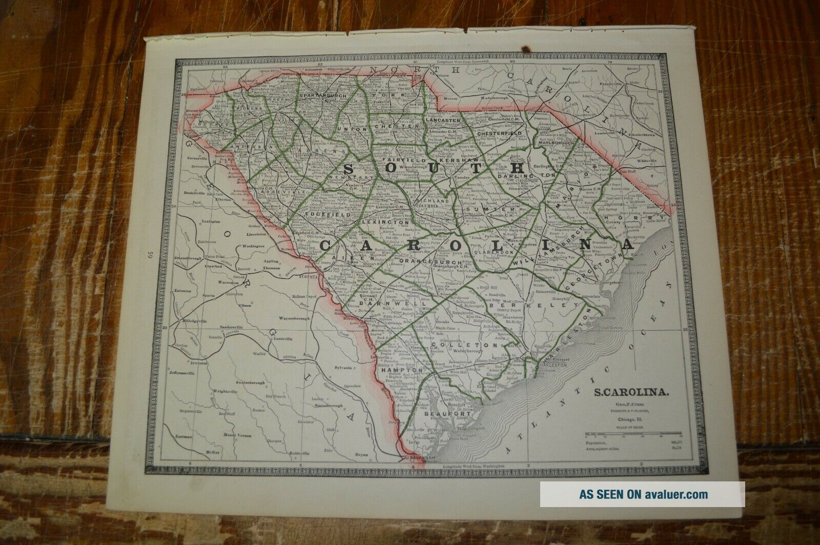 1885 Map Of South Carolina Showing Railroads - Map Of Georgia On ...
