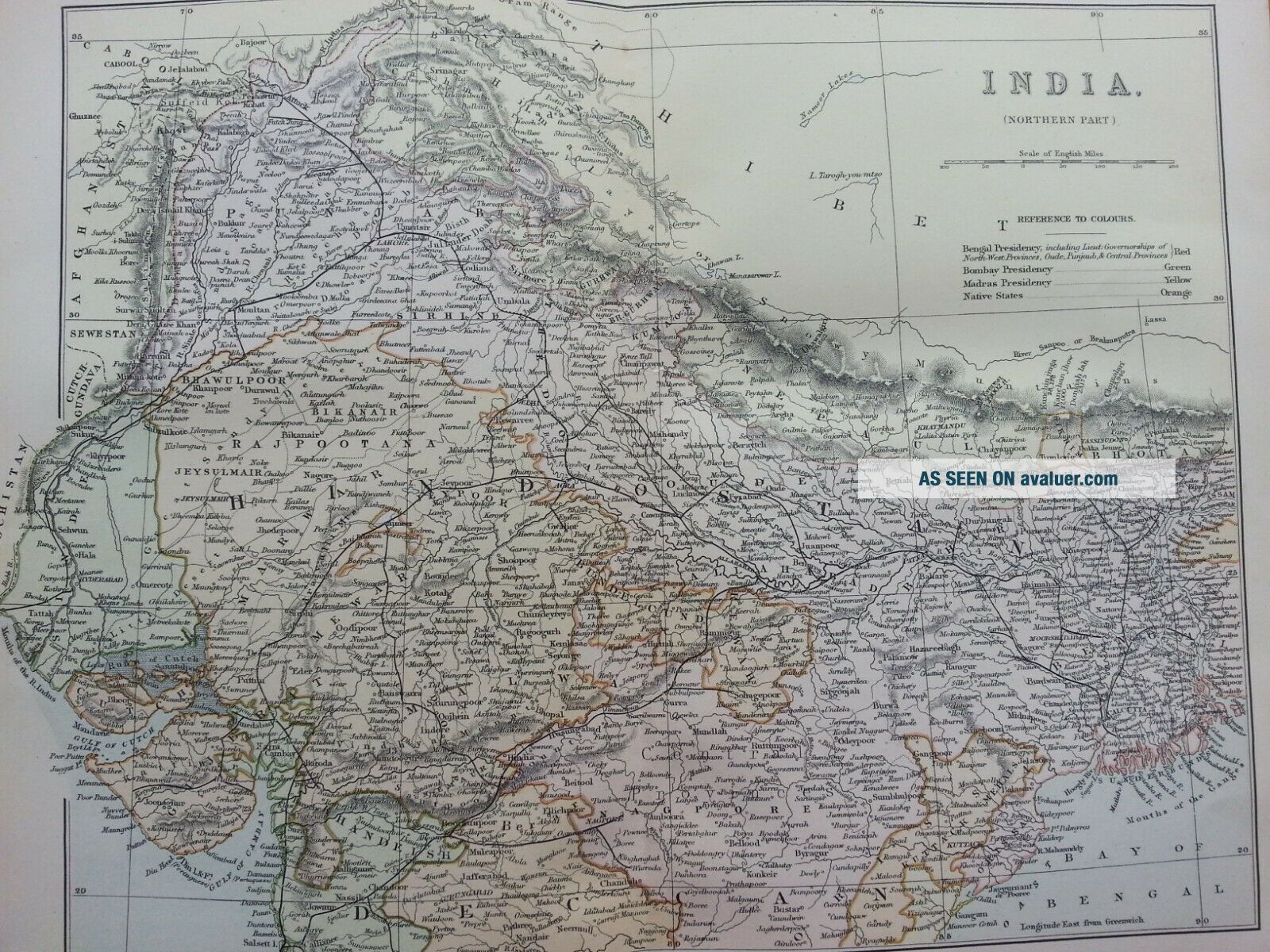 ANTIQUE PRINT C1870S MAP OF INDIA NORTHERN PART MAP OF THE WORLD ATLAS ...