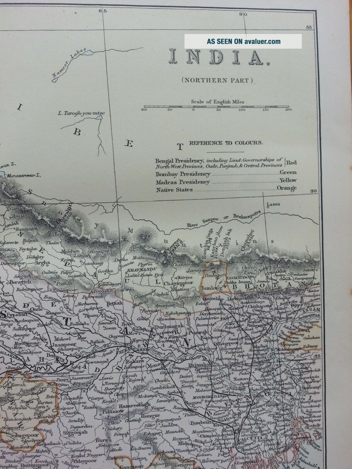 ANTIQUE PRINT C1870S MAP OF INDIA NORTHERN PART MAP OF THE WORLD ATLAS ...