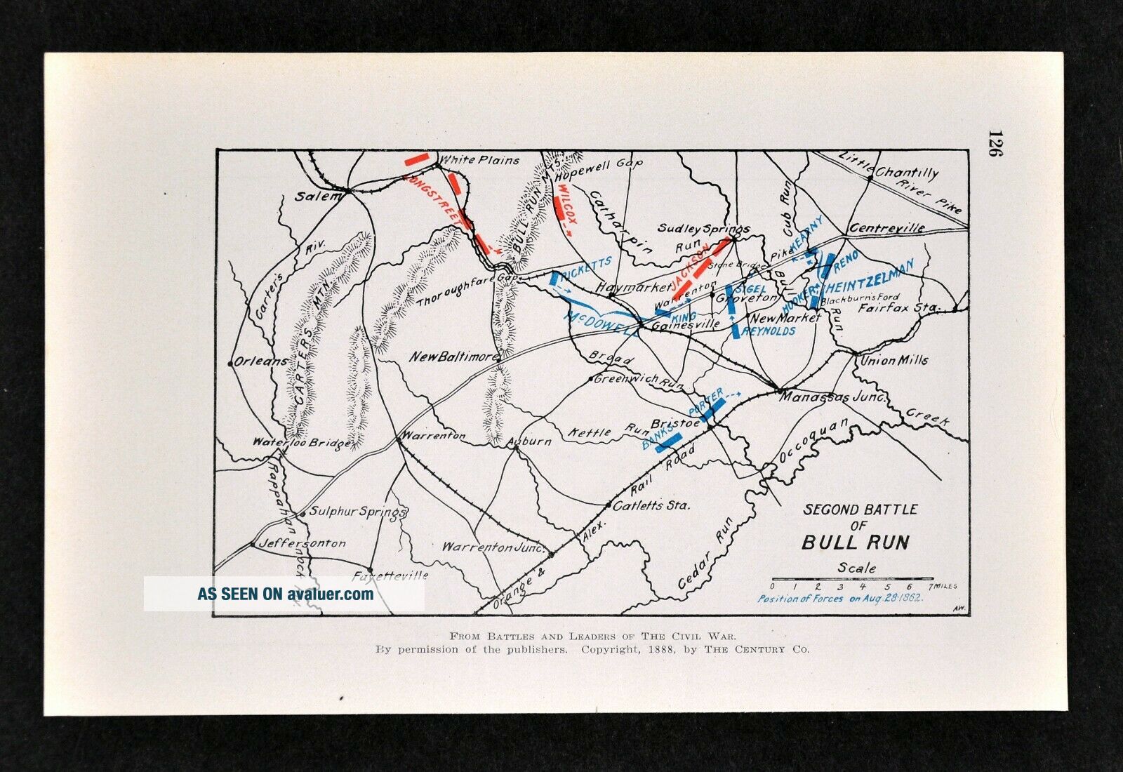 Civil War Map Second Battle Of Bull Run Manassas Groveton Market ...