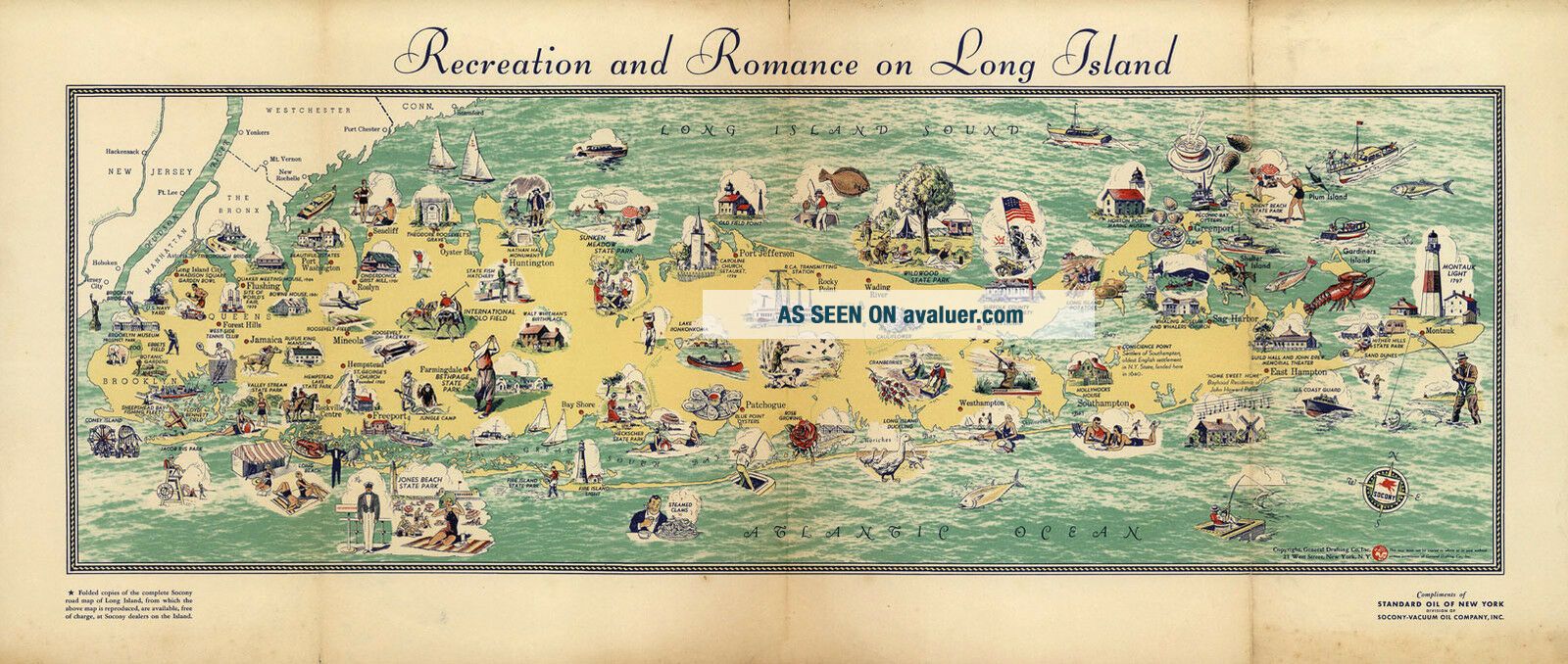 Historical Pictorial Map Of Long Island History Wall Art Poster Print ...