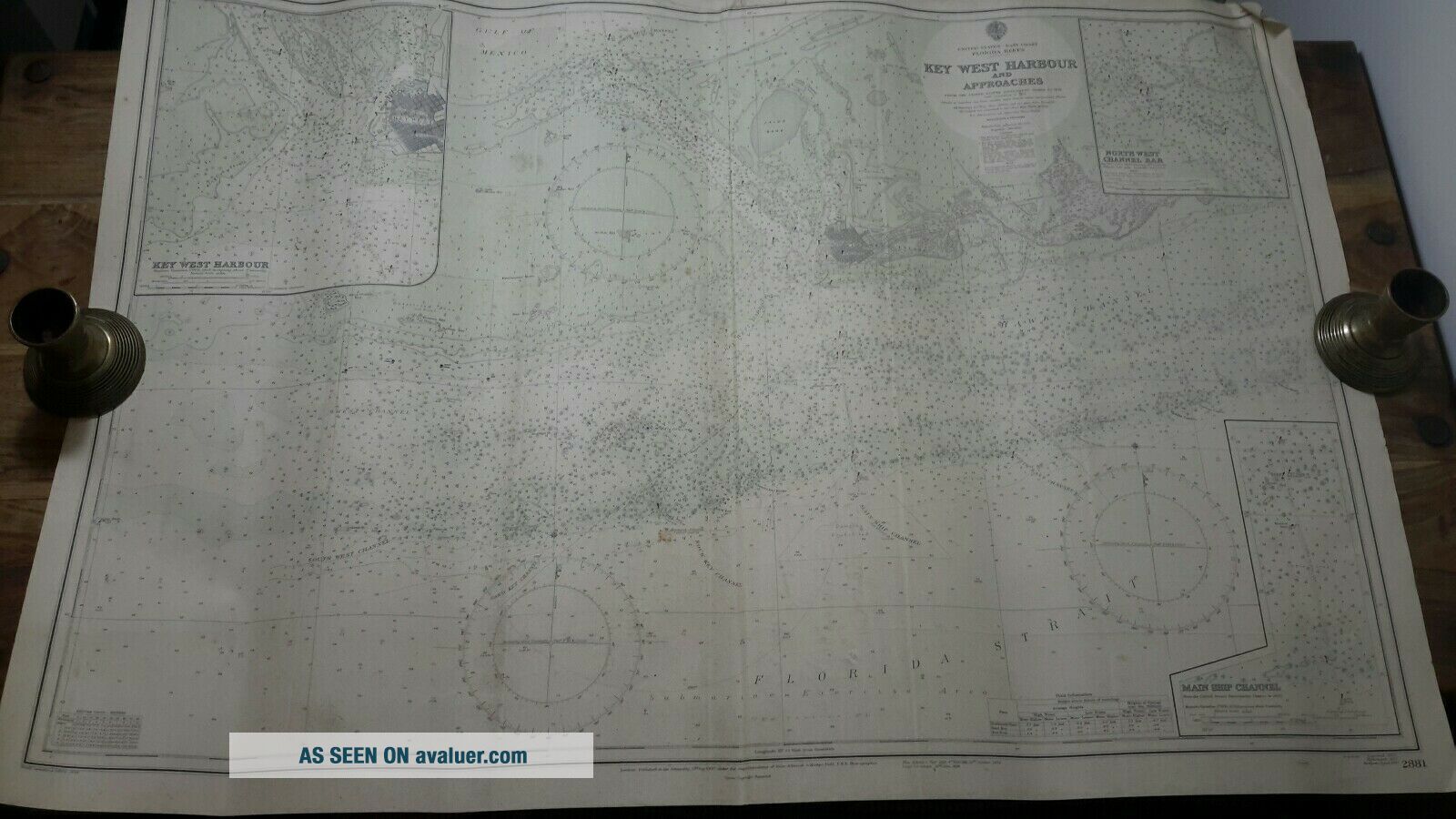 Vintage Admiralty Chart 2881 Key West Harbour And Approaches 1956 ...