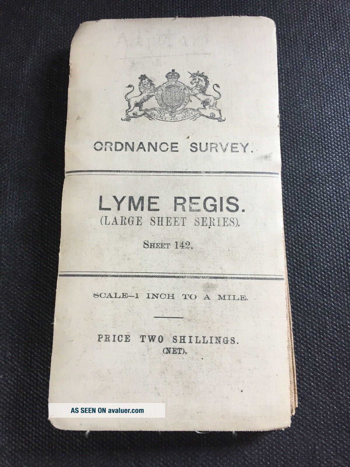 Vintage Cloth Ordnance Survey Map - Large Sheet Series 1910 Lyme Regis ...