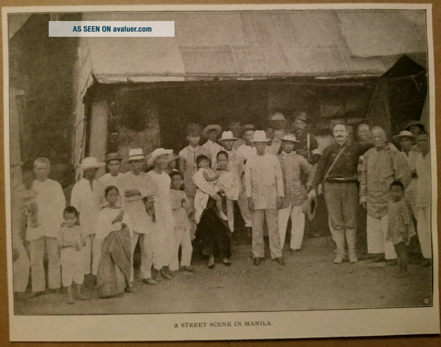 1899 A Street Scene With Native Filipino Families Philippines Photo ...